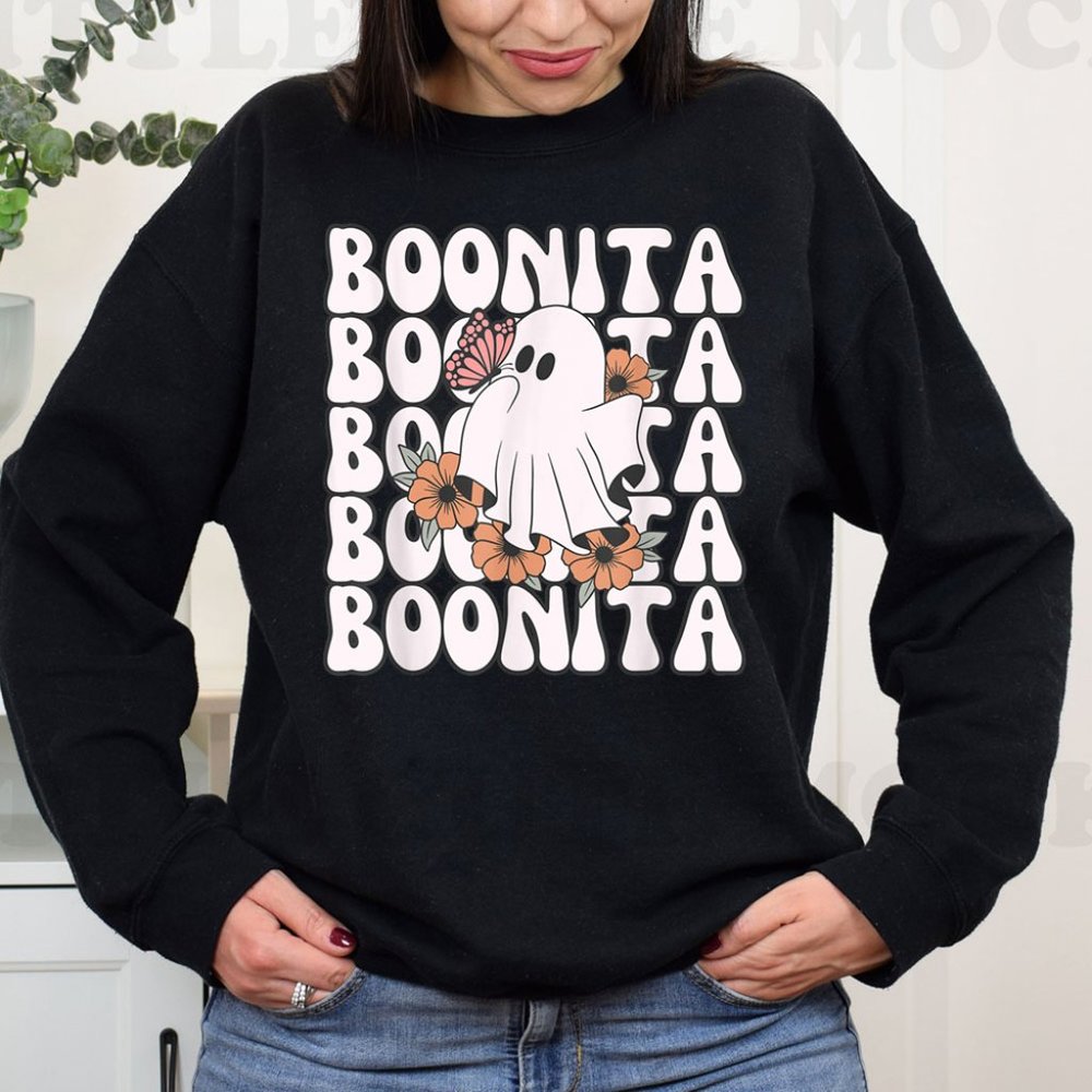 Boonita Halloween Ghost Floral Butterfly Boo Womens G… - Gem